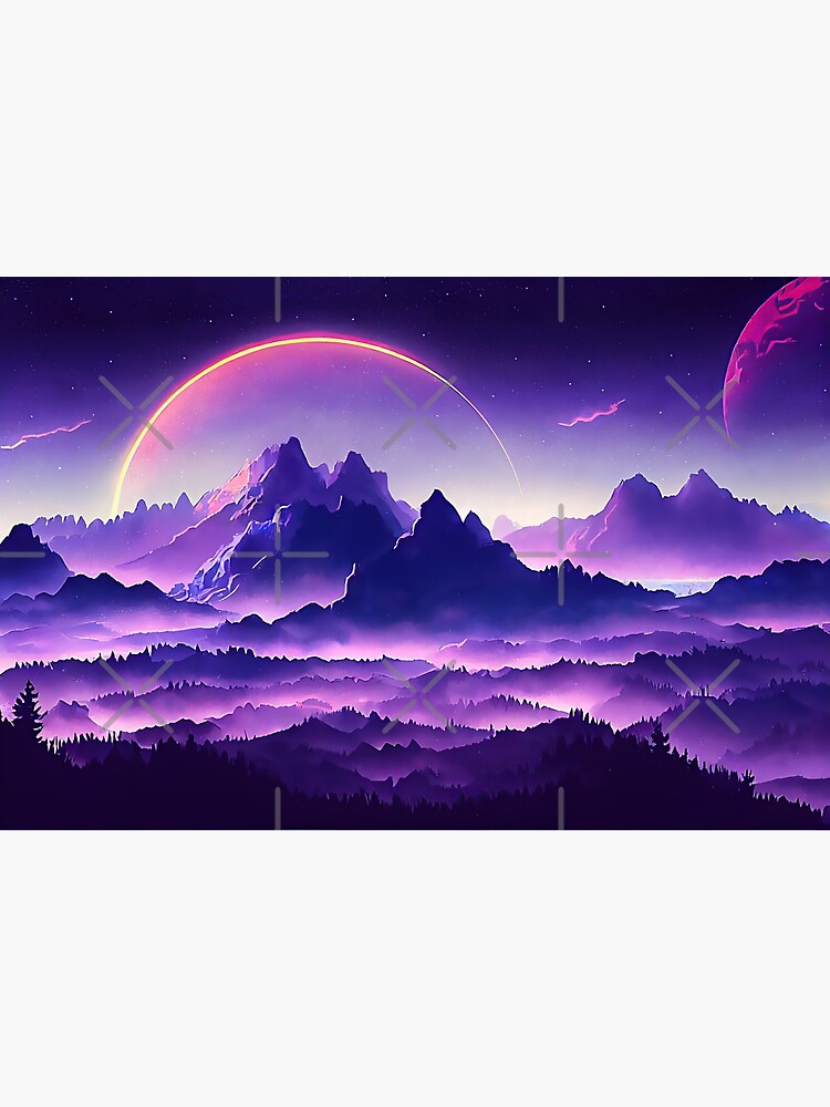 "Purple Anime FantasySupermoon Landscape - Genshin Impact Symbol ...