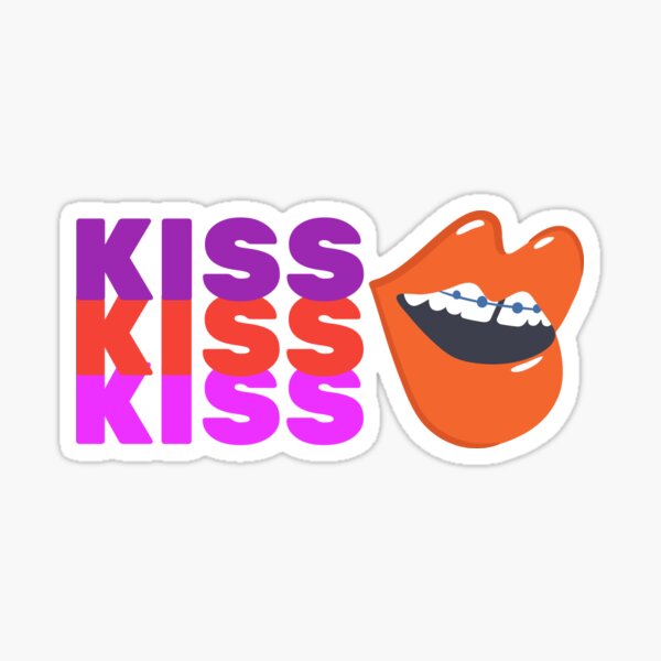 "Kiss Kiss Kiss, Red Lipstick Kiss" Sticker for Sale by ad-ben | Redbubble