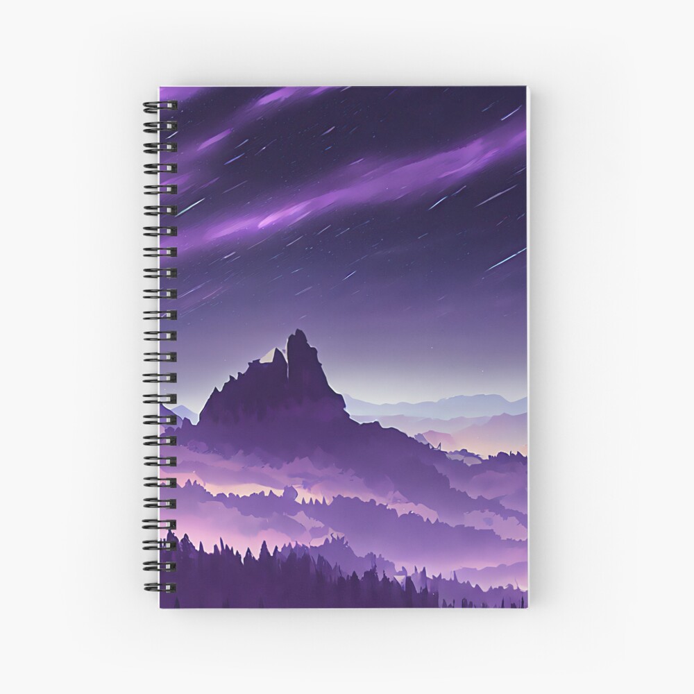 " Purple Anime Fantasy Night Sky Landscape - Genshin Impact Symbol ...