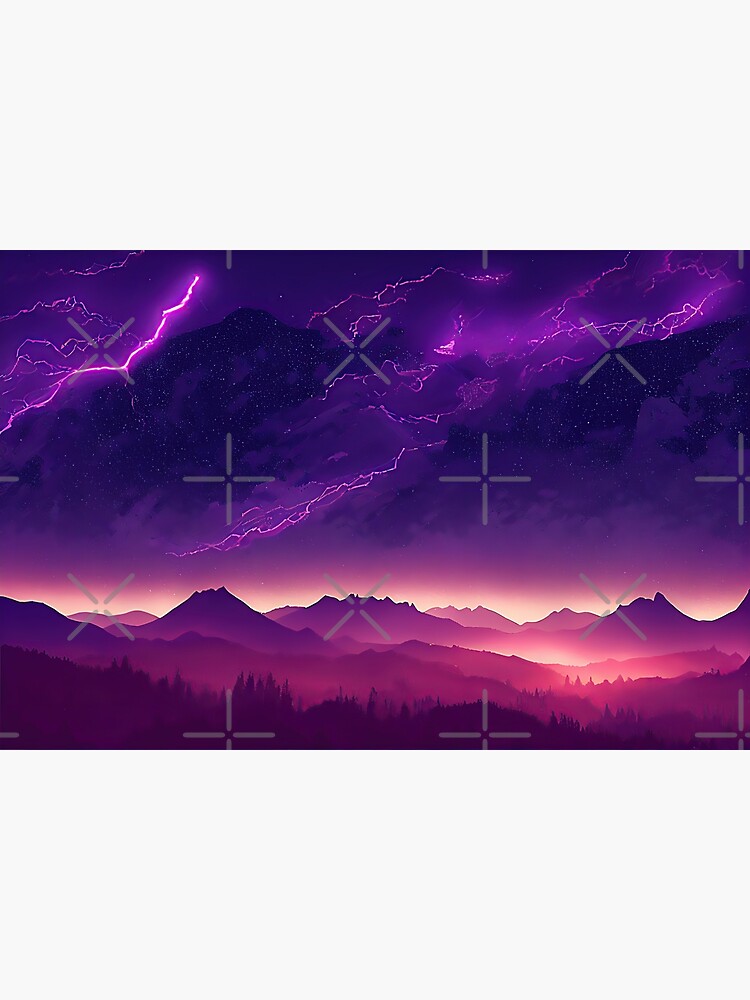 "Purple Anime Fantasy Electro Night Landscape - Genshin Impact Symbol ...