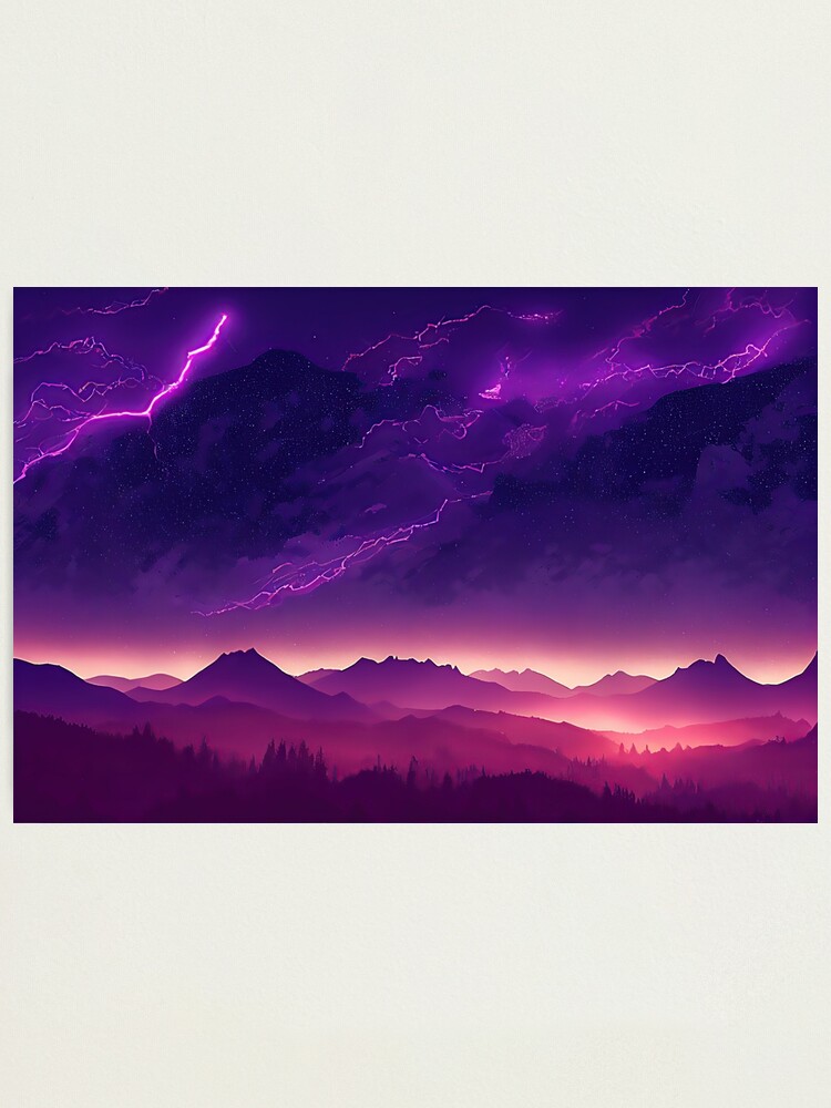 "Purple Anime Fantasy Electro Night Landscape - Genshin Impact Symbol ...