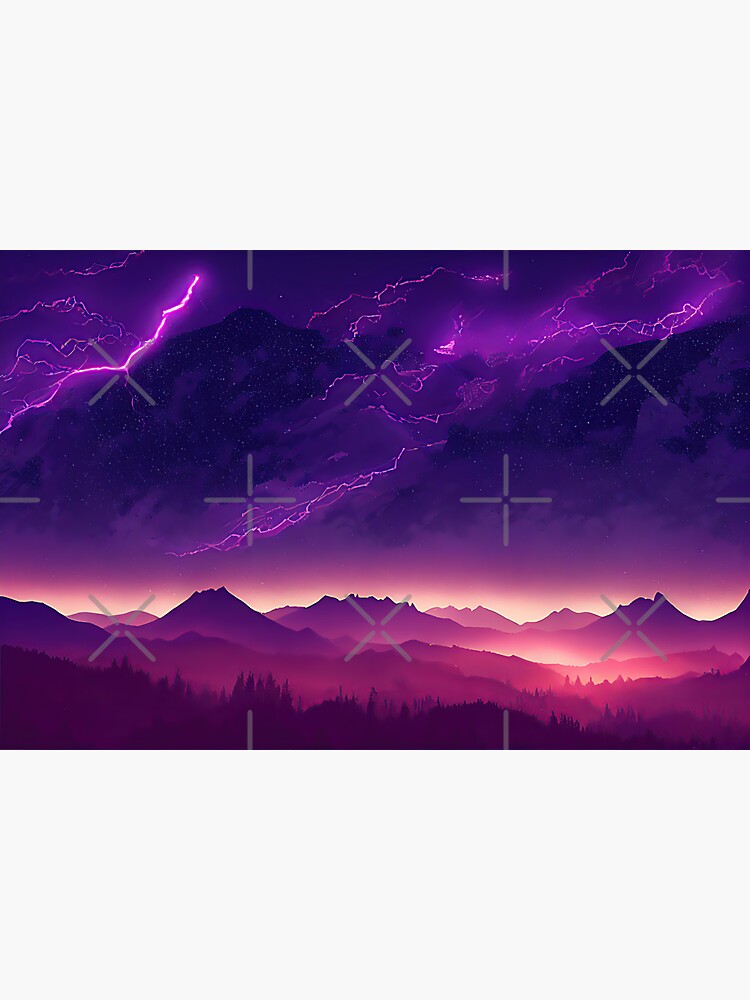 "Purple Anime Fantasy Electro Night Landscape - Genshin Impact Symbol ...