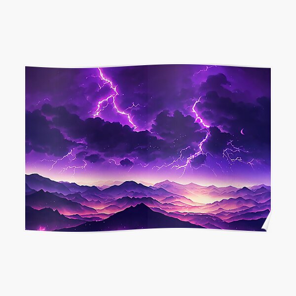 "Electric Storm Over Mountains Landscape - Genshin Impact Symbol ...