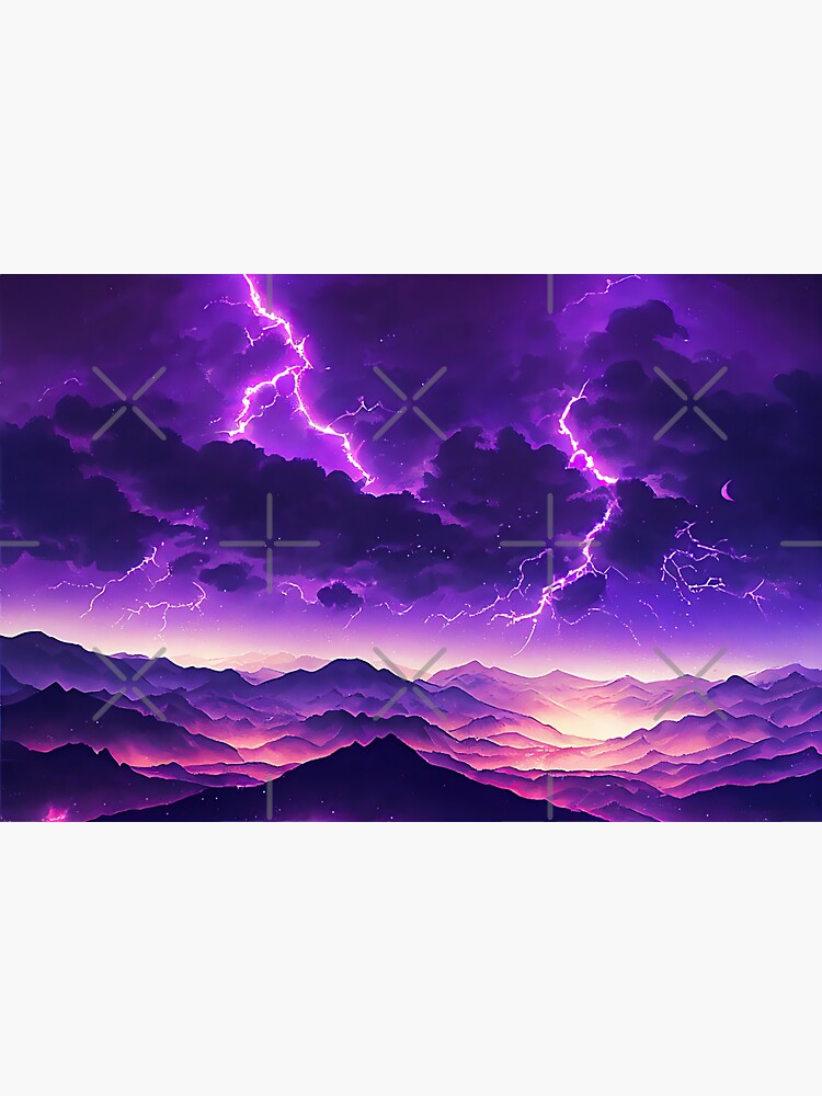 "Electric Storm Over Mountains Landscape - Genshin Impact Symbol ...