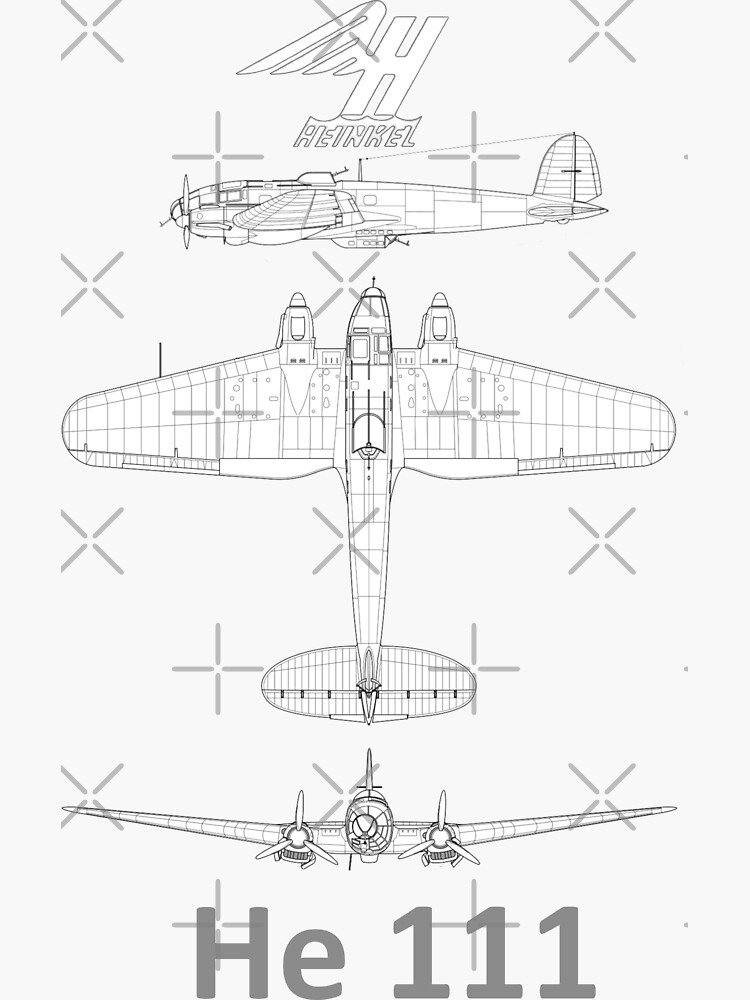 "Heinkel He 111" Sticker for Sale by Digitalfred | Redbubble