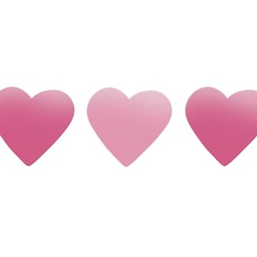 "Horizontal Row of 7 Pink hearts " Sticker for Sale by maywinterfox ...