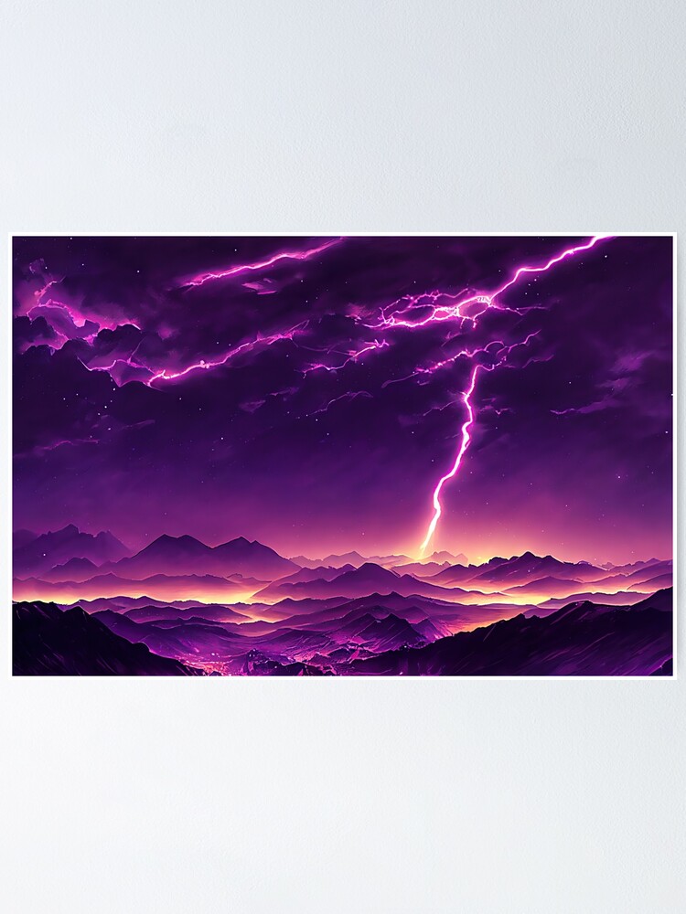 "Lightning Strike in the Mountains - Anime Landscape - Genshin Impact ...