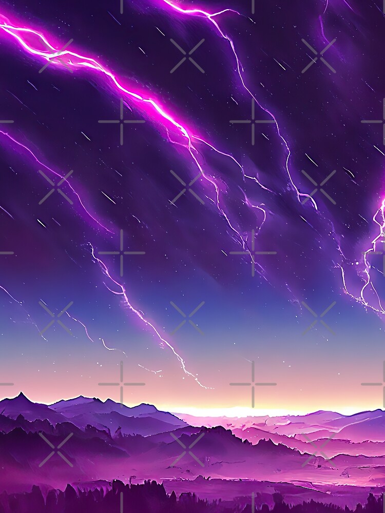 "Magical Lightning Strikes in the Mountains - Anime Landscape - Genshin ...