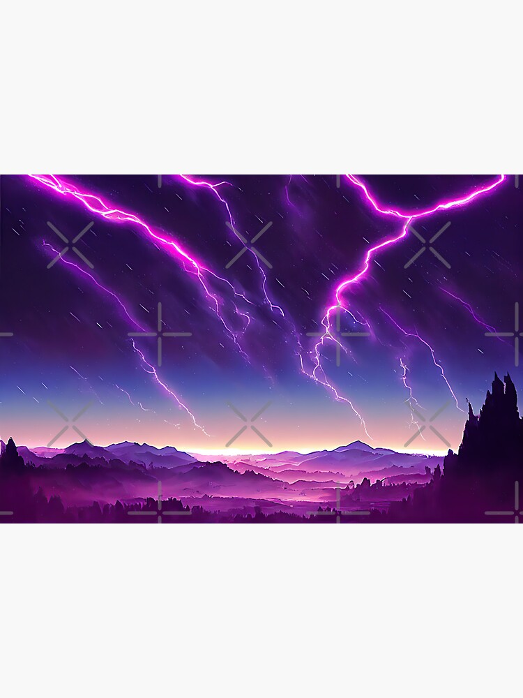 "Magical Lightning Strikes in the Mountains - Anime Landscape - Genshin ...