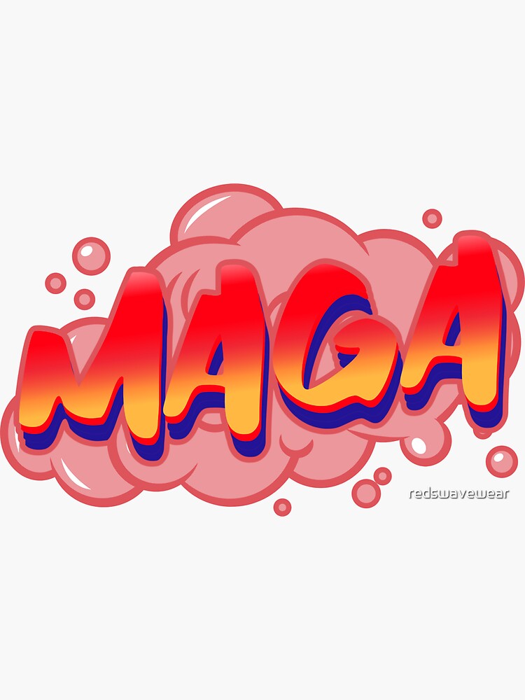 "Red MAGA Streetwear Logo " Sticker for Sale by redswavewear | Redbubble