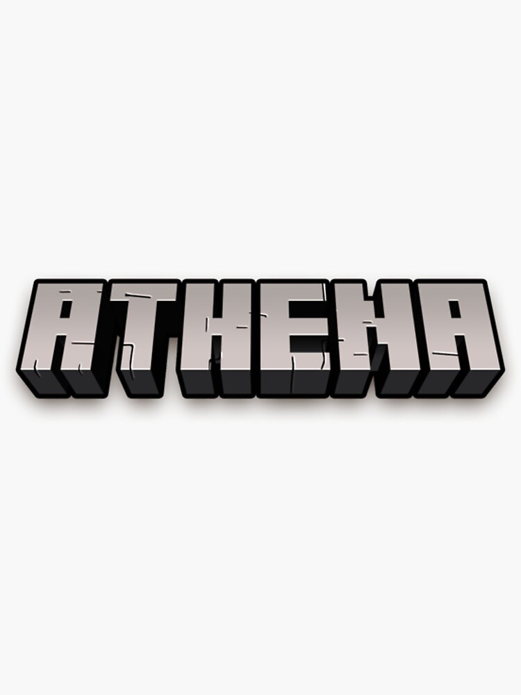 "Athena - Minecraft Nametag - Athena Minecraft Name Label" Sticker for ...