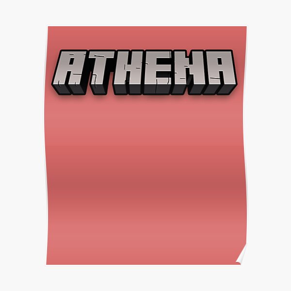 Póster «Athena - Etiqueta de nombre de Minecraft - Etiqueta de nombre ...