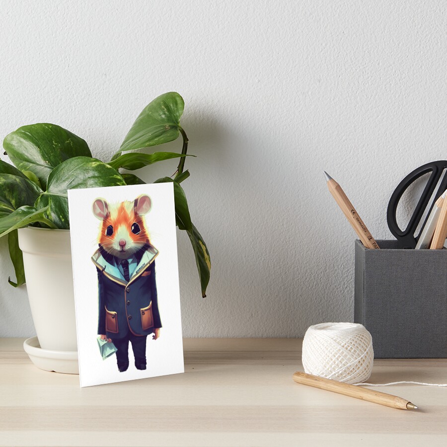 "CoolNimals cute Hamster wearing a suit, animals in clothes" Art Board ...