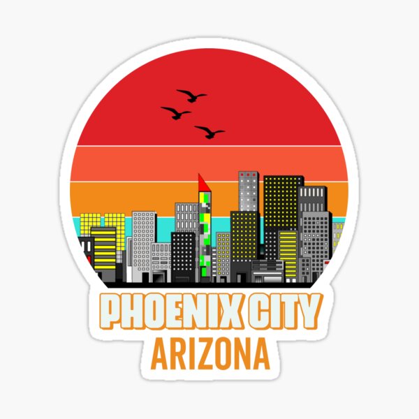 "Retro Vintage Phoenix City Arizona" Sticker for Sale by DinaDivaRetro ...
