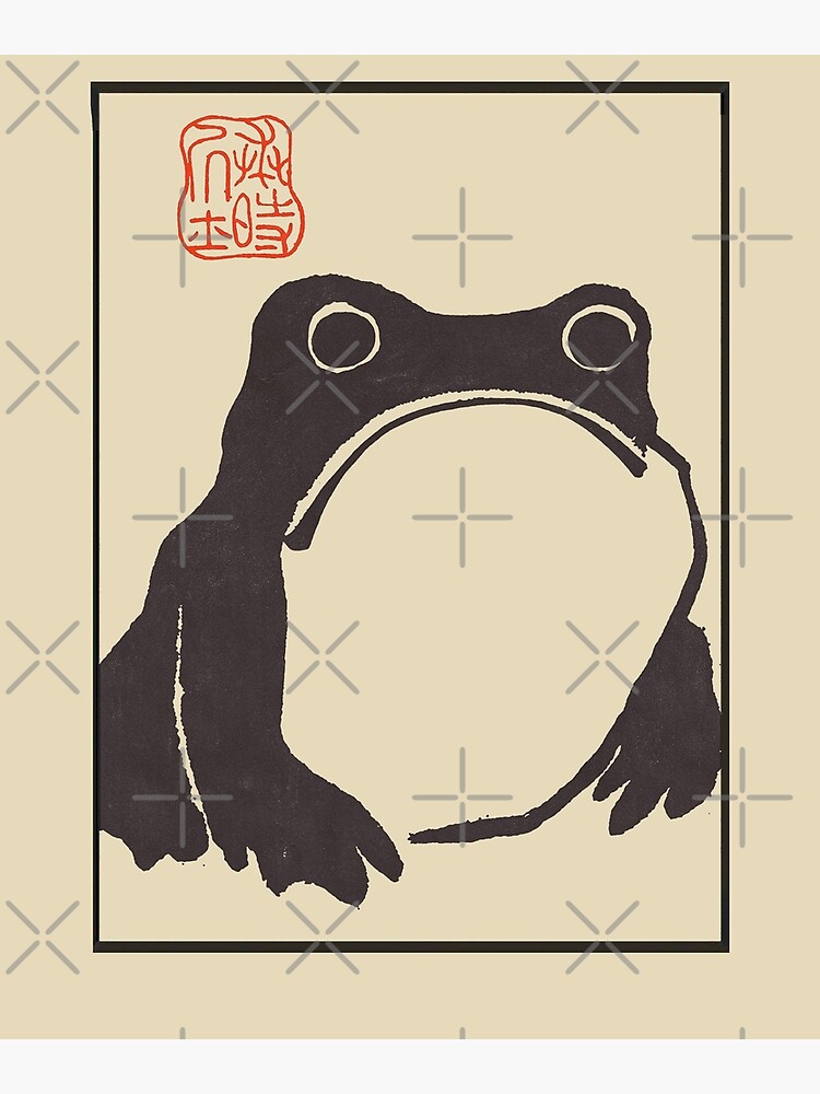 Grumpy frog Japanese matsumoto hoji Premium Matte Vertical Poster sold ...