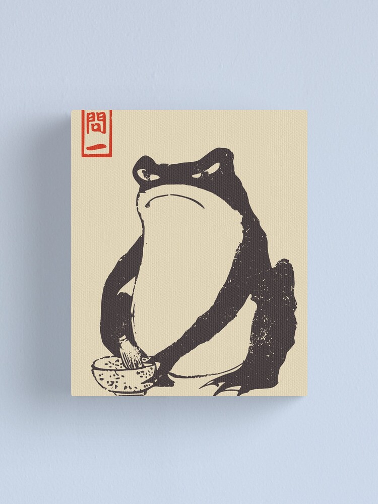 "grumpy frog Japanese matsumoto hoji" Canvas Print for Sale by ...