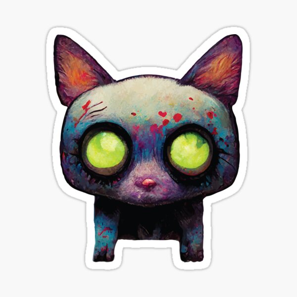 "Zombie Cat" Sticker for Sale by MythLegendLore | Redbubble