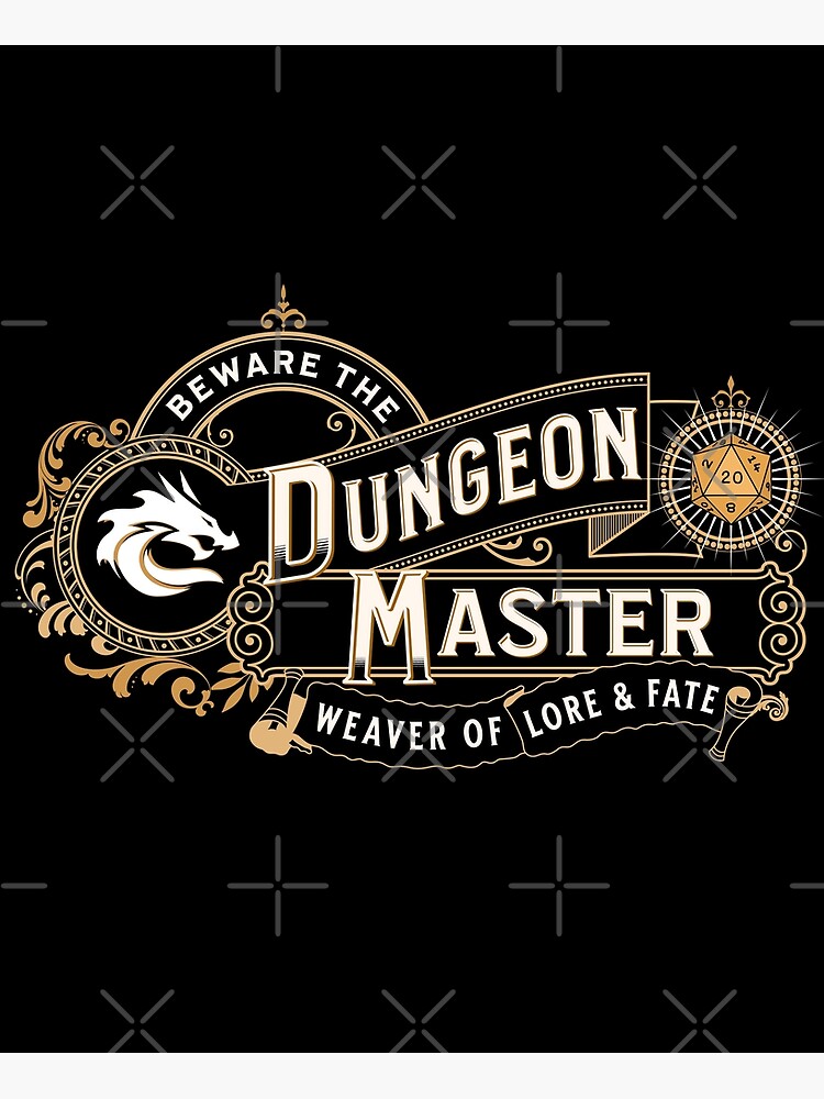 "DUNGEON MASTER: Vintage DM Game Master logo, dragon and d20" Poster ...