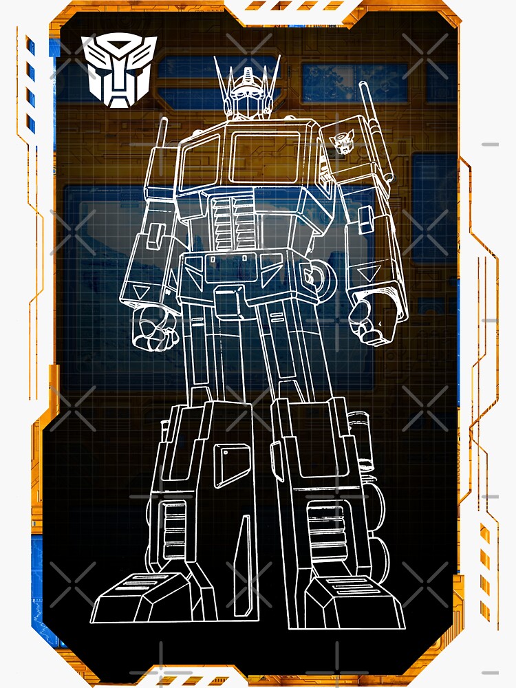 "Teletraan One Scanline Optimus Prime" Sticker for Sale by lock-it-down ...