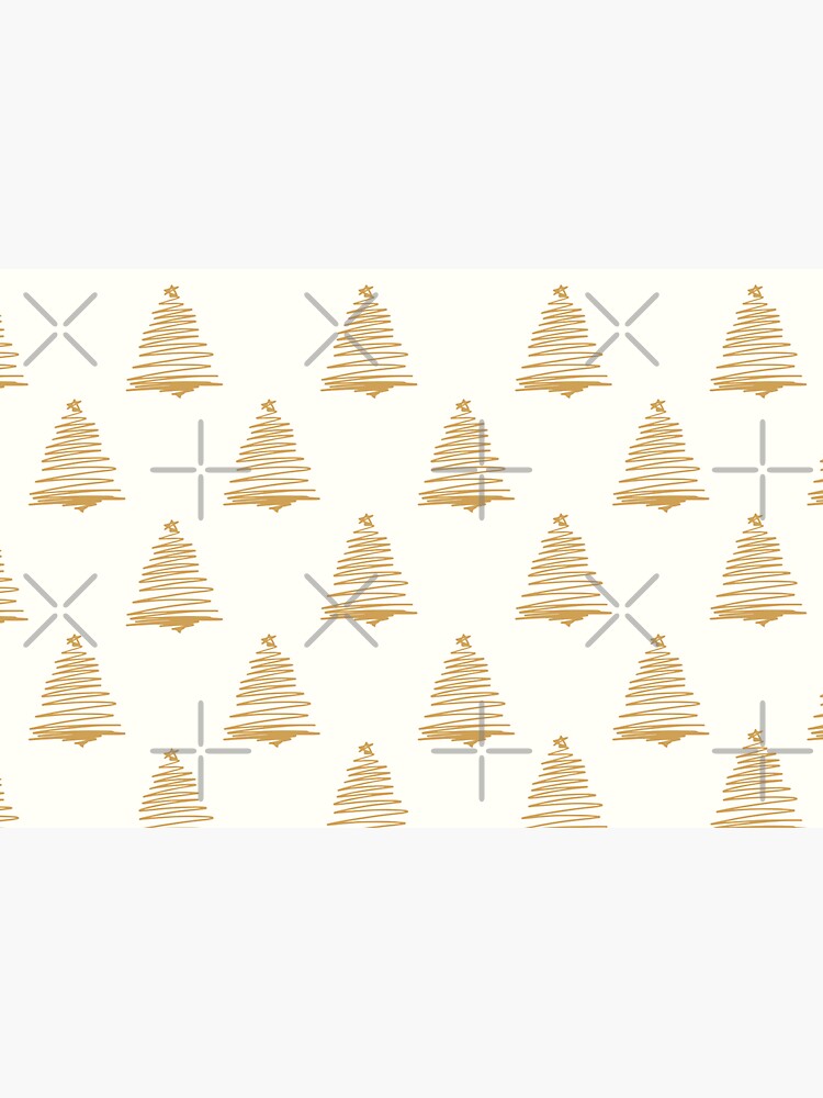 "Gold Christmas Trees with Cream Background" Sticker for Sale by ...