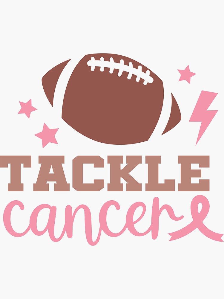 "Tackle Cancer Football Themed Pinktober Logo" Sticker for Sale by ...