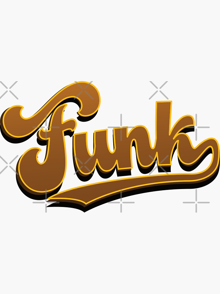 "Retro Funk-Text mit einem Swash" Sticker von knappidesign | Redbubble