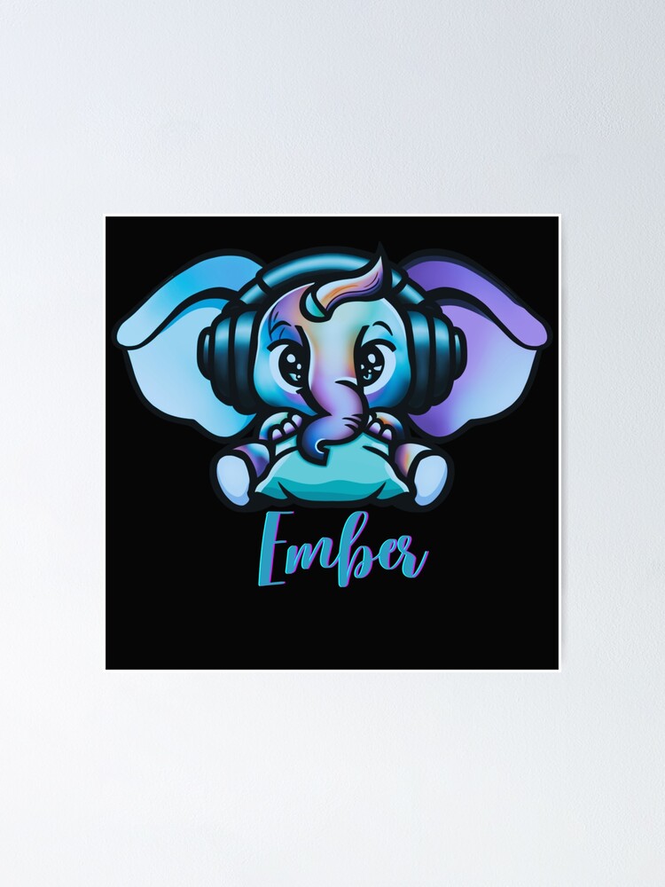 "Comfy Rainbow Elephant Ember" Poster for Sale by mj200 | Redbubble