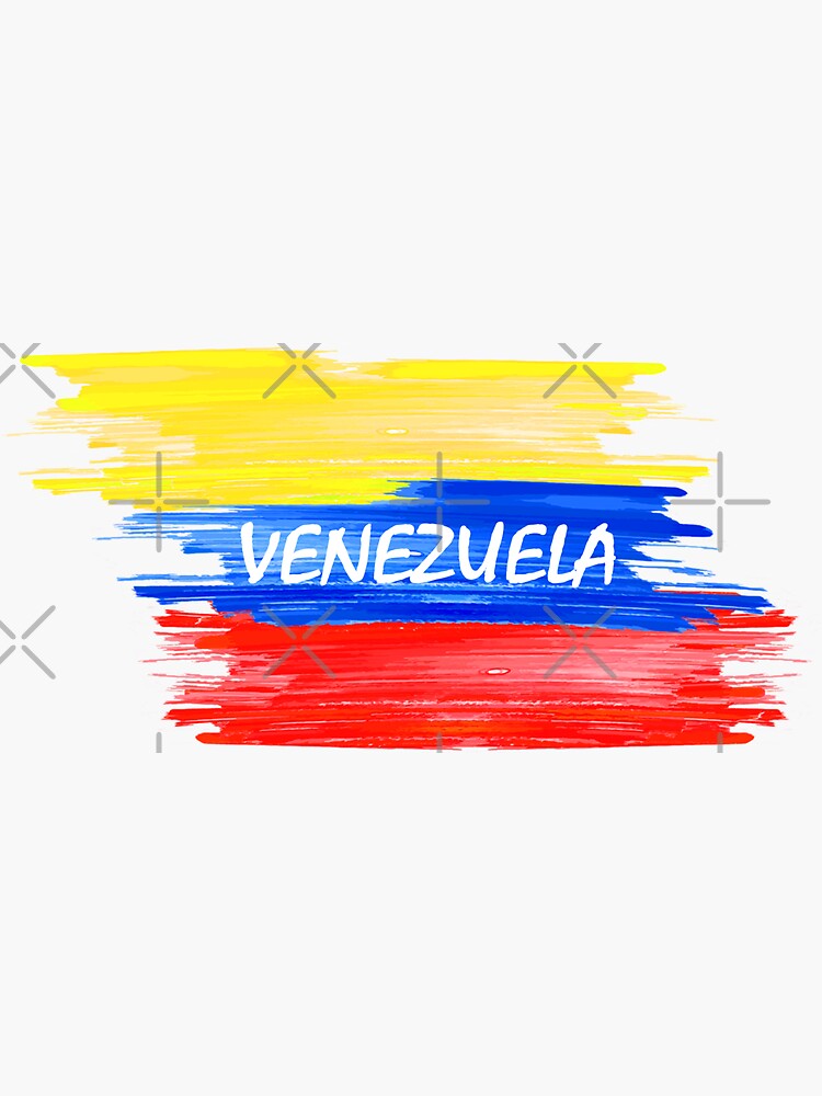 "Paint brushstrokes with Venezuelan flag colors" Sticker for Sale by ...