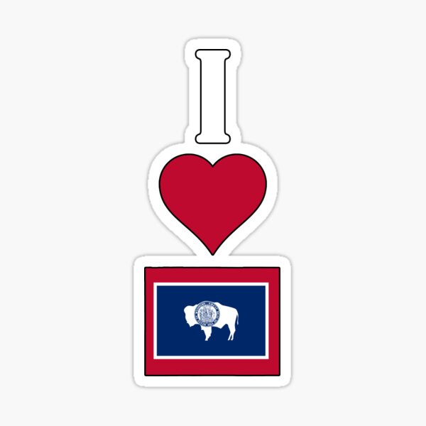 "I Love Wyoming Vertical I Heart Wyoming State Flag Map" Sticker for ...