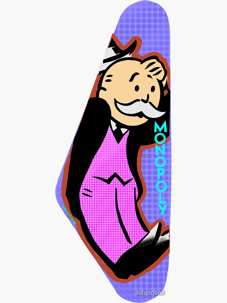 "Pinball sling art - Money Man " Sticker for Sale by ashpinball | Redbubble