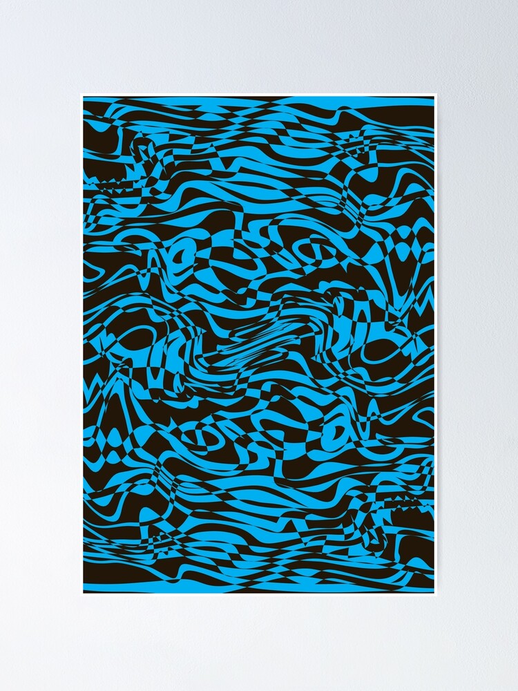 "Blue Op art, Optical Illusion Art" Poster for Sale by ElpidaBt | Redbubble