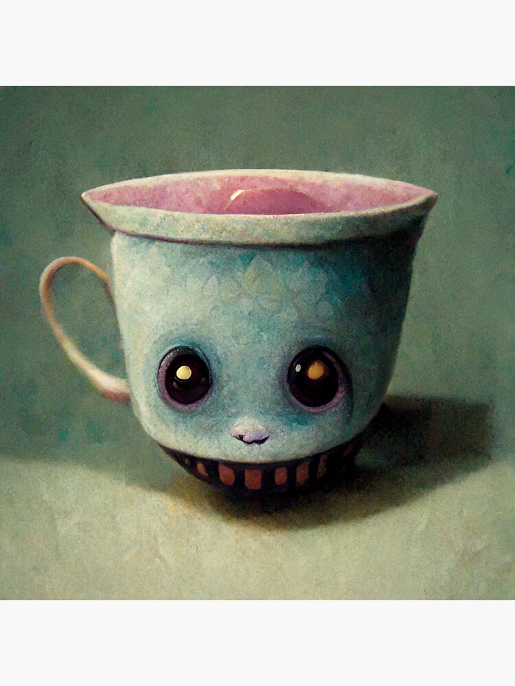"Tea Cups - Creepy Spooky Odd Art " Sticker for Sale by Andrewsellerspa ...
