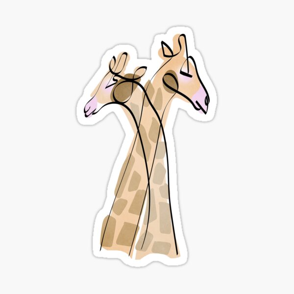 "Cute Giraffes" Sticker for Sale by DesignAndTales | Redbubble
