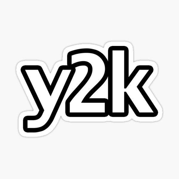 "Y2K Minimal White Text Typography" Sticker for Sale by ellenhenry ...