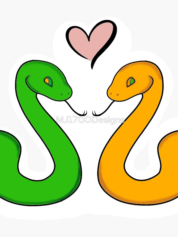 "Snakes in love" Sticker for Sale by MJ1700Designs | Redbubble