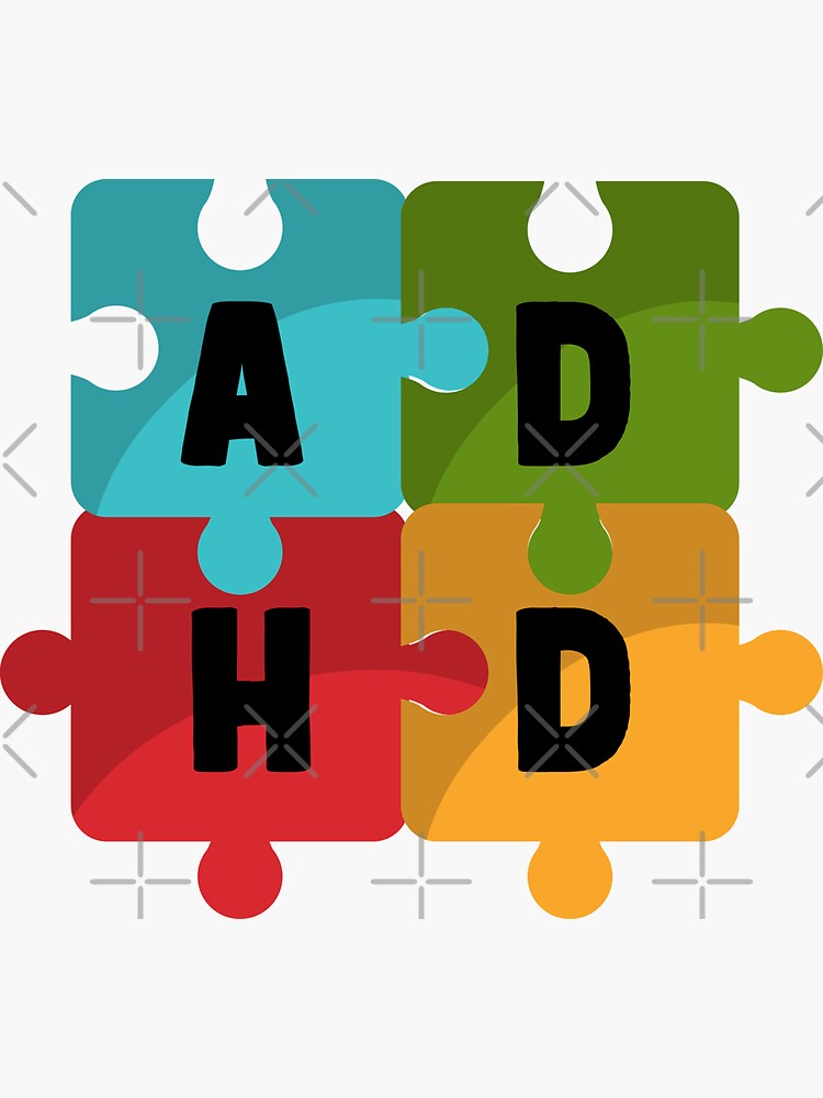 "adhd puzzle peaces" Sticker for Sale by SusmusStickers | Redbubble