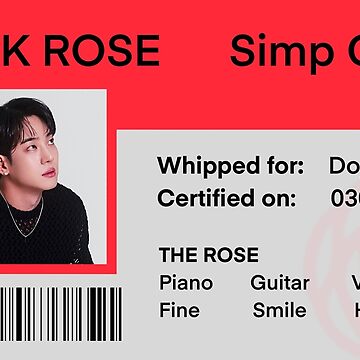 "The Rose Dojoon Simp ID Card" Sticker for Sale by uarmyhobi218 | Redbubble
