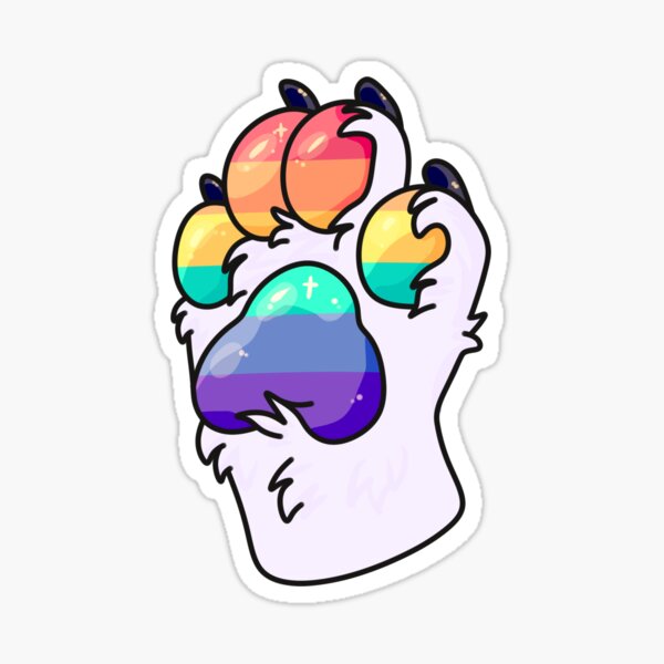 "Paw with LGBT flag" Sticker for Sale by PurpleBayou | Redbubble