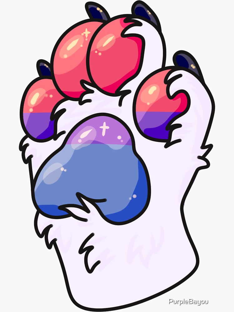 "Paw with Bisexual flag" Sticker for Sale by PurpleBayou | Redbubble