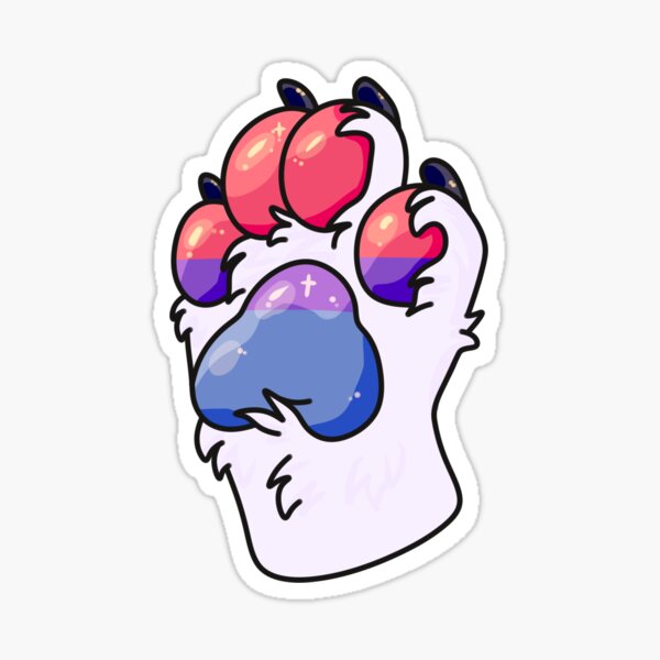 "Paw with Bisexual flag" Sticker for Sale by PurpleBayou | Redbubble
