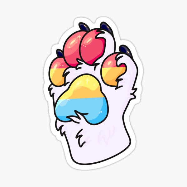 "Paw with Pansexual flag" Sticker for Sale by PurpleBayou | Redbubble