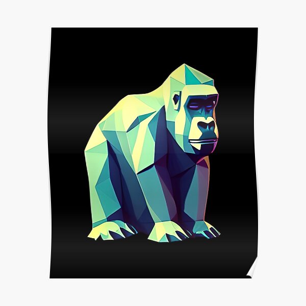 "Gorilla" Poster for Sale by PolygonXYZ | Redbubble