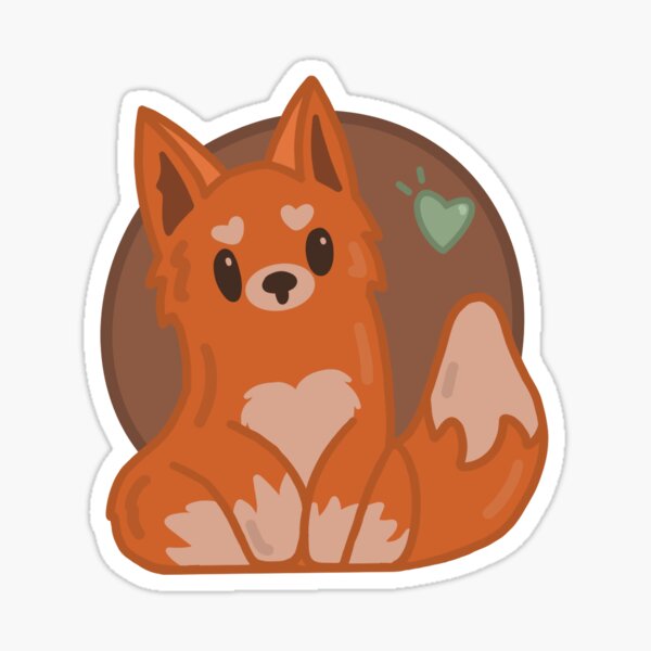 "Heart fox" Sticker for Sale by satanwithmoxie | Redbubble