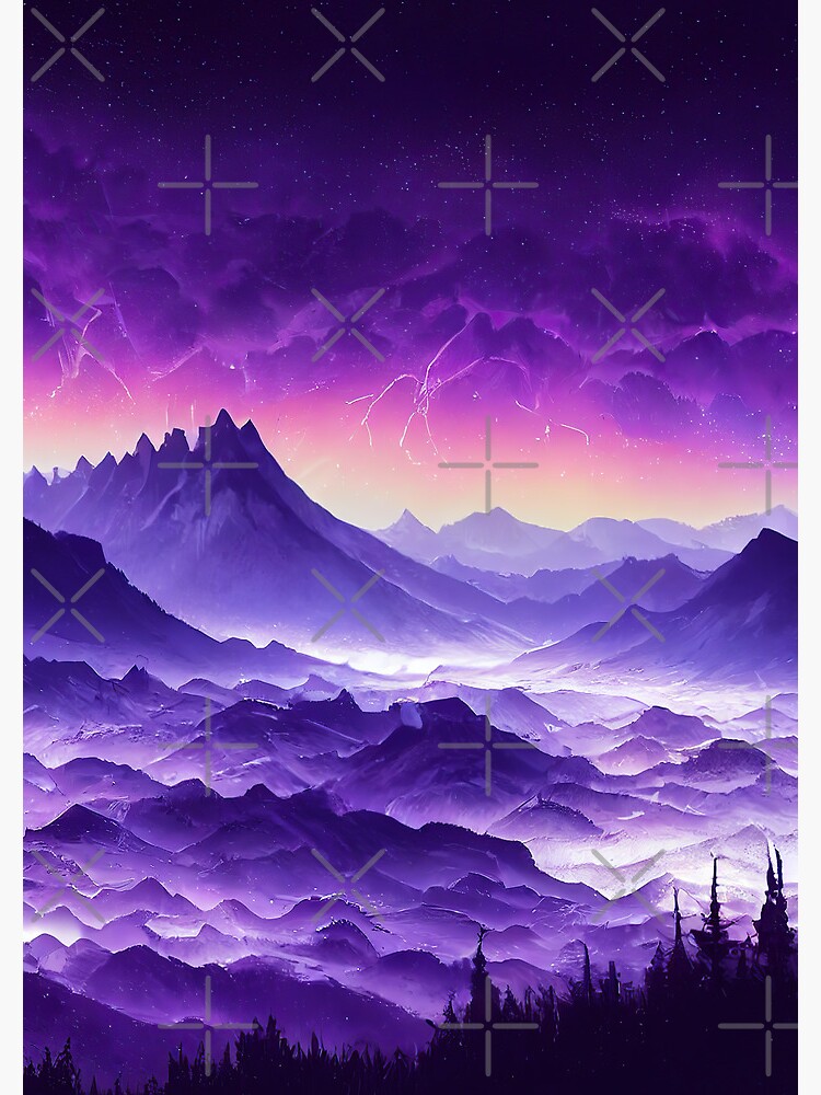 "Cold Mystical Purple Morning Foggy Mountains - Anime Landscape ...