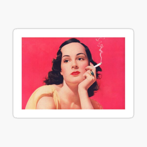 "Vintage smoking woman" Sticker for Sale by em2evol | Redbubble