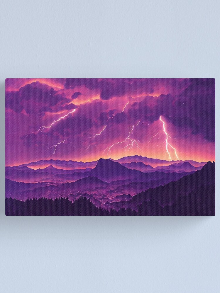 "Electro Storm and Lightning Bolts over Purple Mountains - Anime ...