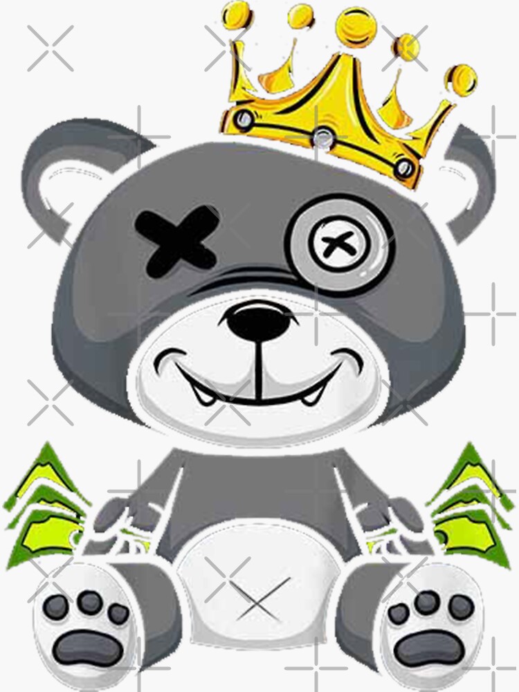 "Money king teddy bear" Sticker for Sale by PianoCafe | Redbubble