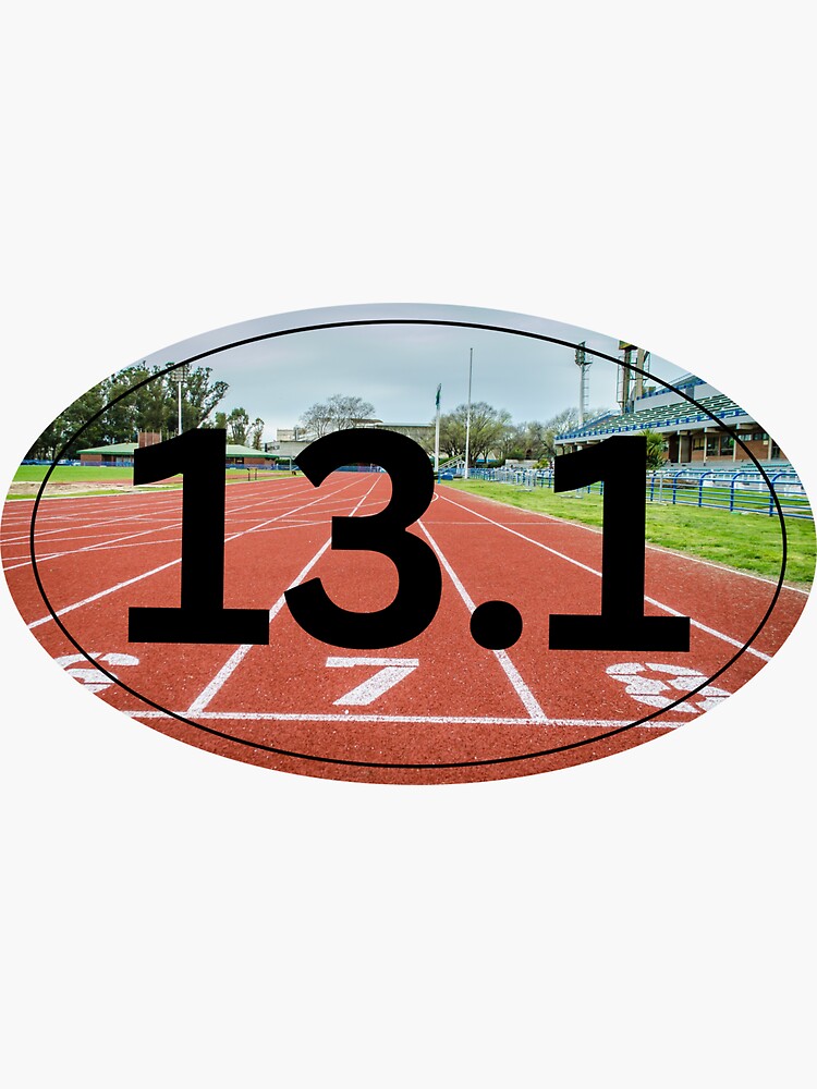 "On the Track, Half Marathon 13.1 - Black" Sticker for Sale by ...