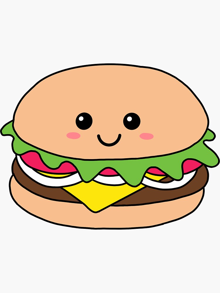 Cute Cheeseburger Sticker For Sale By Shistickers Redbubble