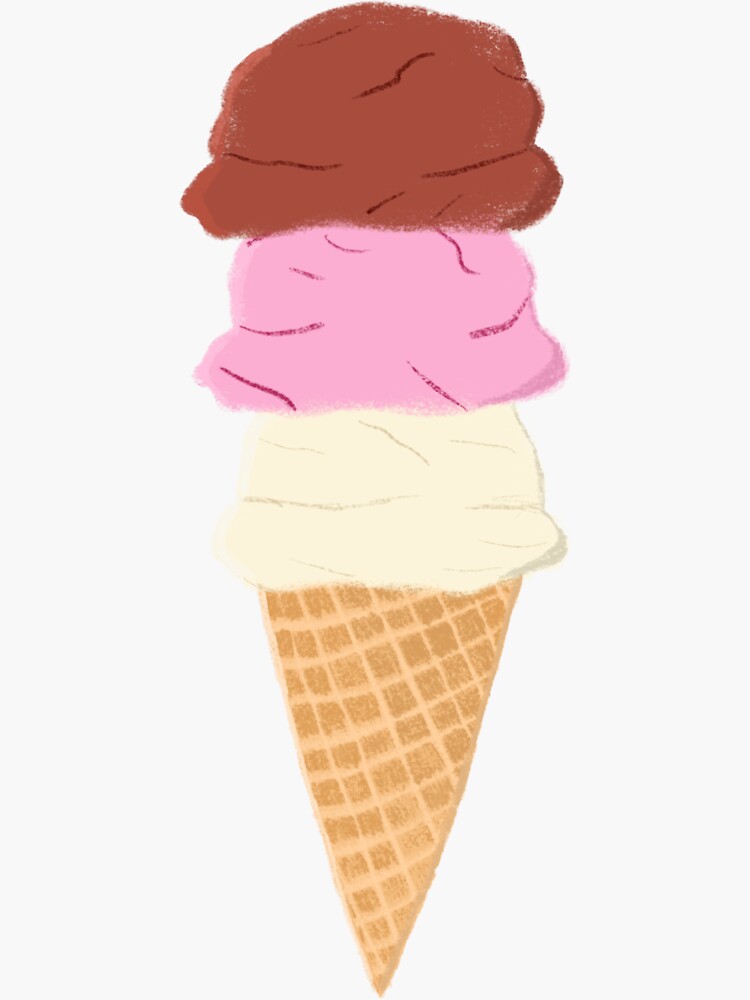 "Ice Cream Cone Triple Stack!" Sticker for Sale by ShiStickers | Redbubble